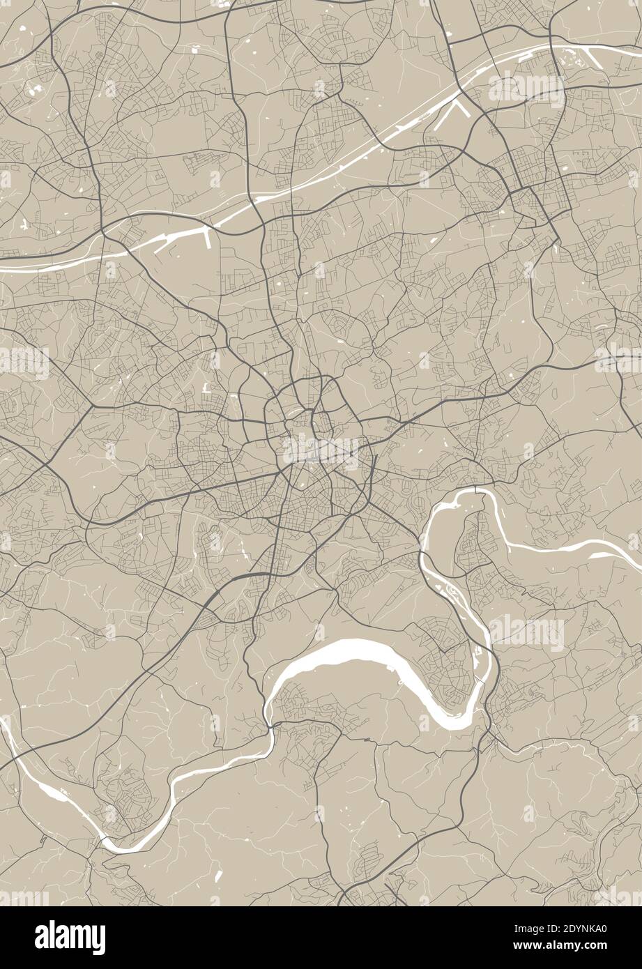 Detailed map of Essen city administrative area. Royalty free vector ...