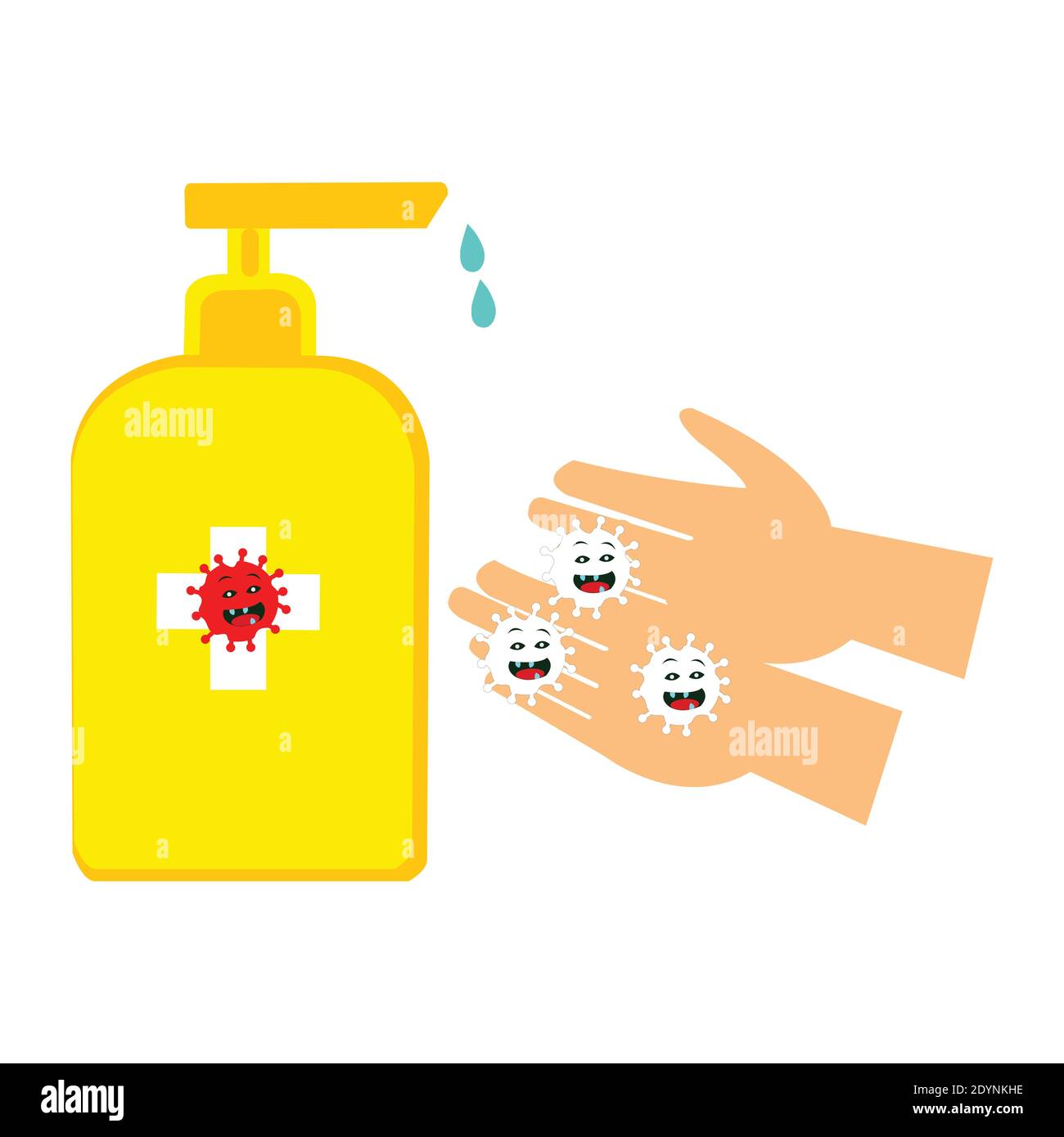 Disenfection, a hand sanitizer poster vector illustration Stock Vector ...