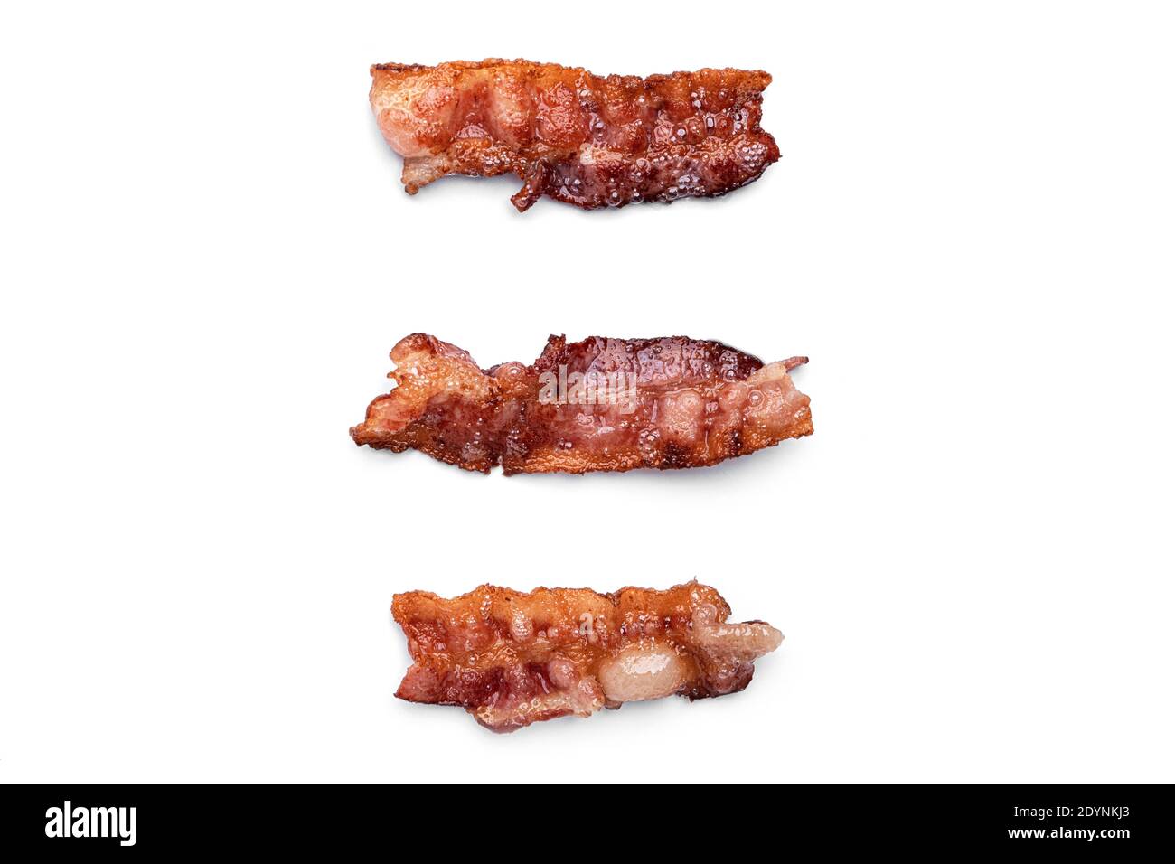 Fried bacon on a white background. High quality photo Stock Photo - Alamy