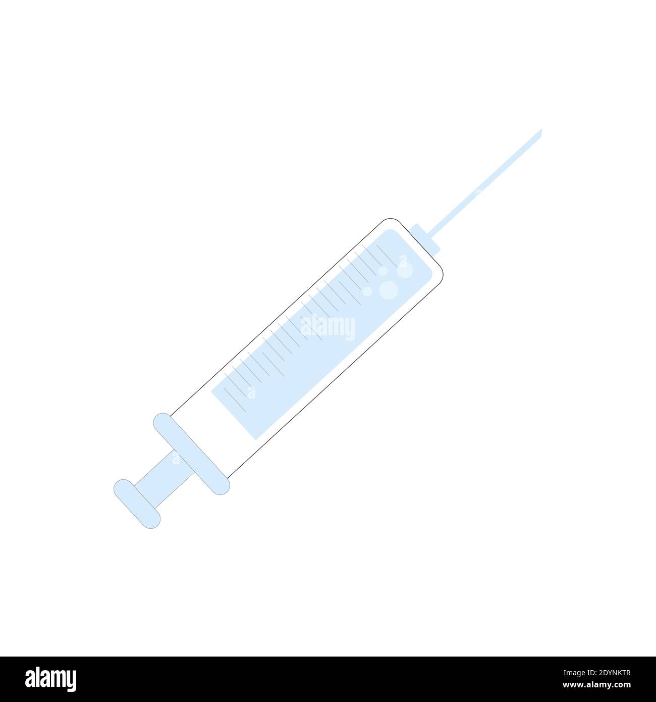 Syringe to inoculation, medication injecting, healthcare procedure ...