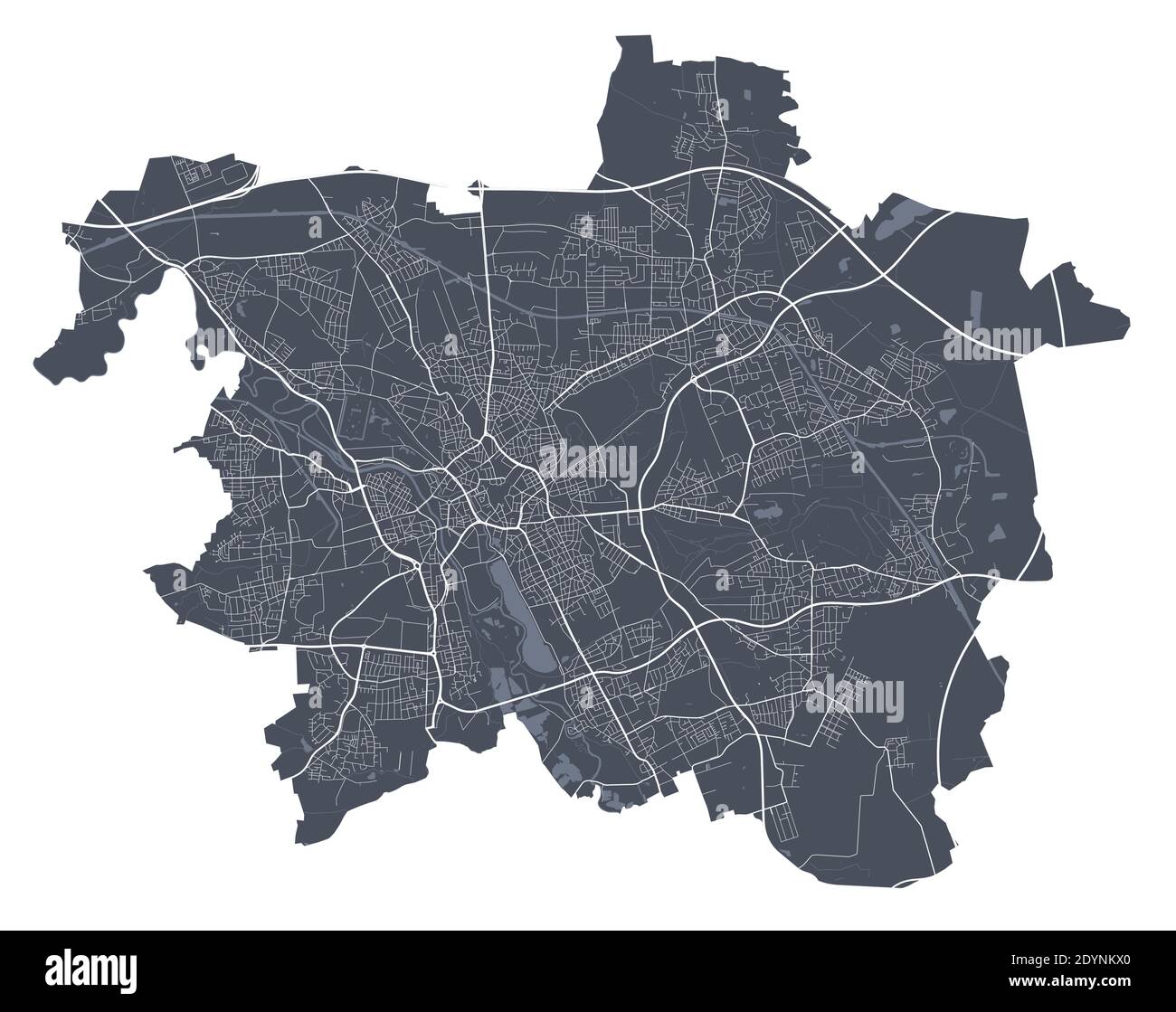 Hannover map. Detailed vector map of Hannover city administrative area ...
