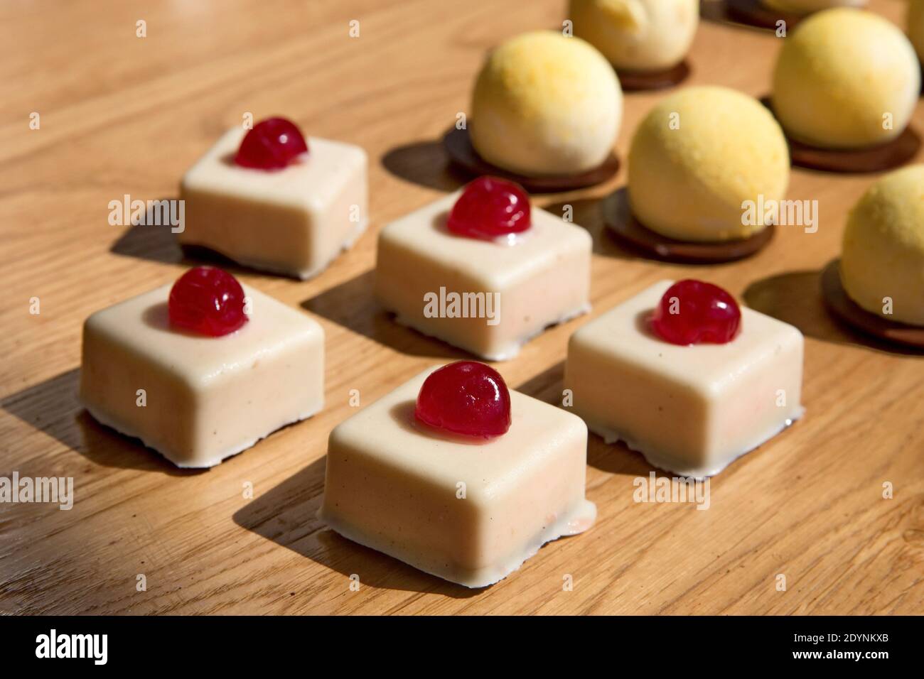 various Finger food desserts on display on a buffet table at a cocktail ...