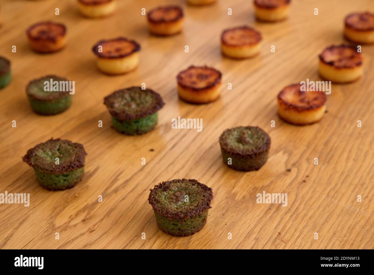 A dessert plate of sweet tartelettes (small tarts with various sweet ...