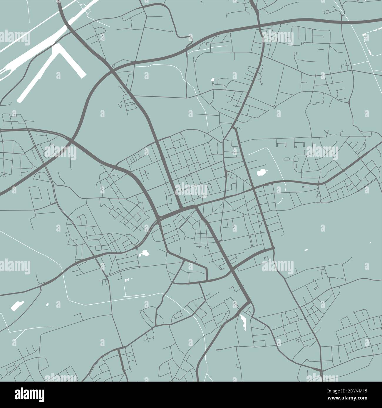 Vector map of Gelsenkirchen, Germany, State of Germany. Street map ...