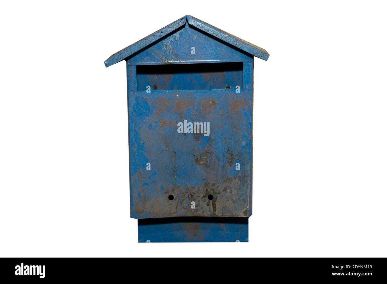 Blue mailbox on white Cut Out Stock Images & Pictures - Alamy