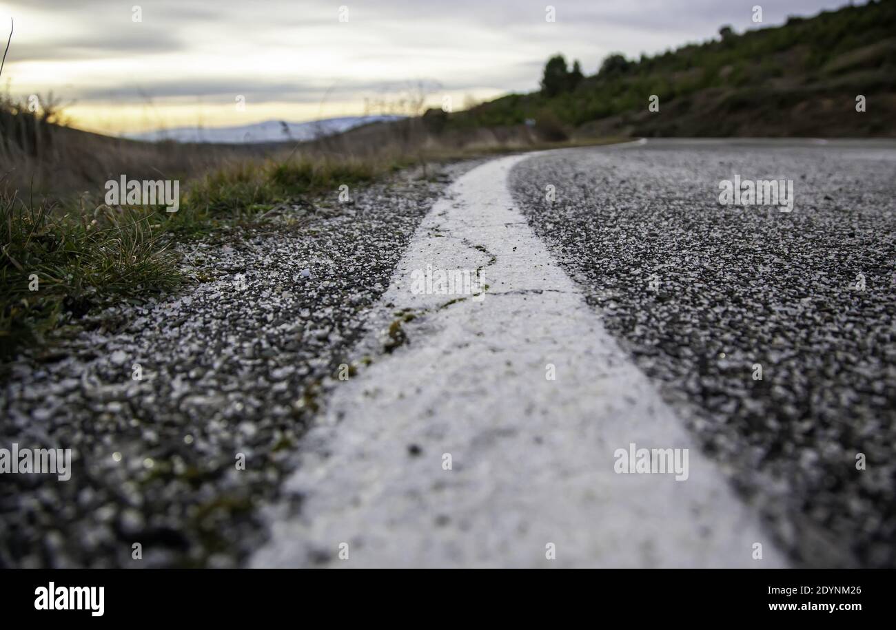 Detail road texture, vehicle and travel, road safety Stock Photo - Alamy