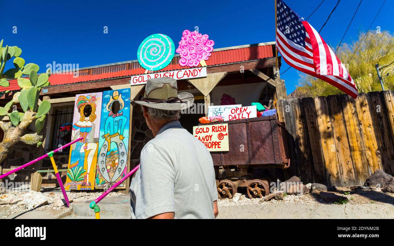 Oatman,U.S. Route 66 (US 66 or Route 66), Arizona, USA, América Stock ...
