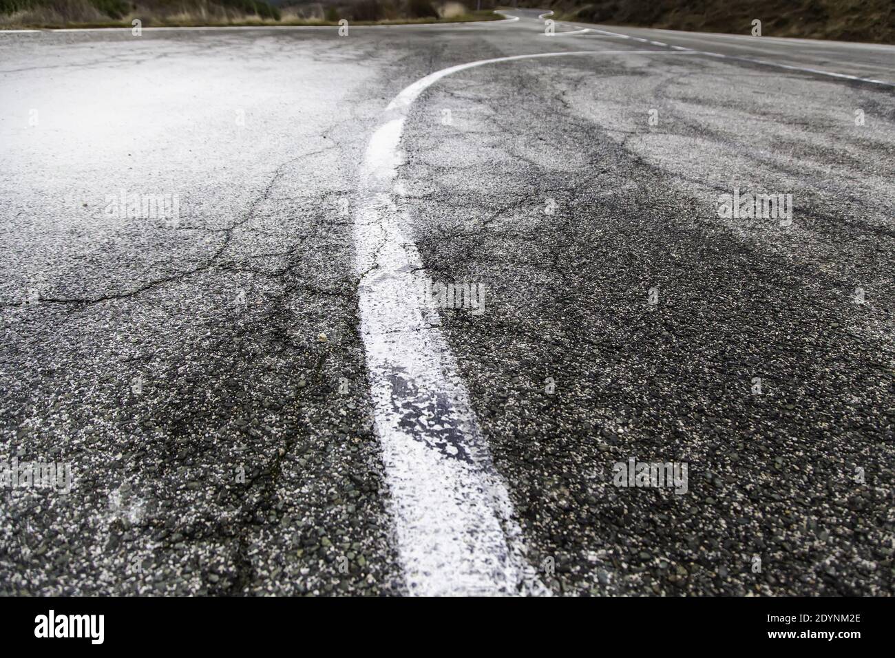 Detail road texture, vehicle and travel, road safety Stock Photo - Alamy
