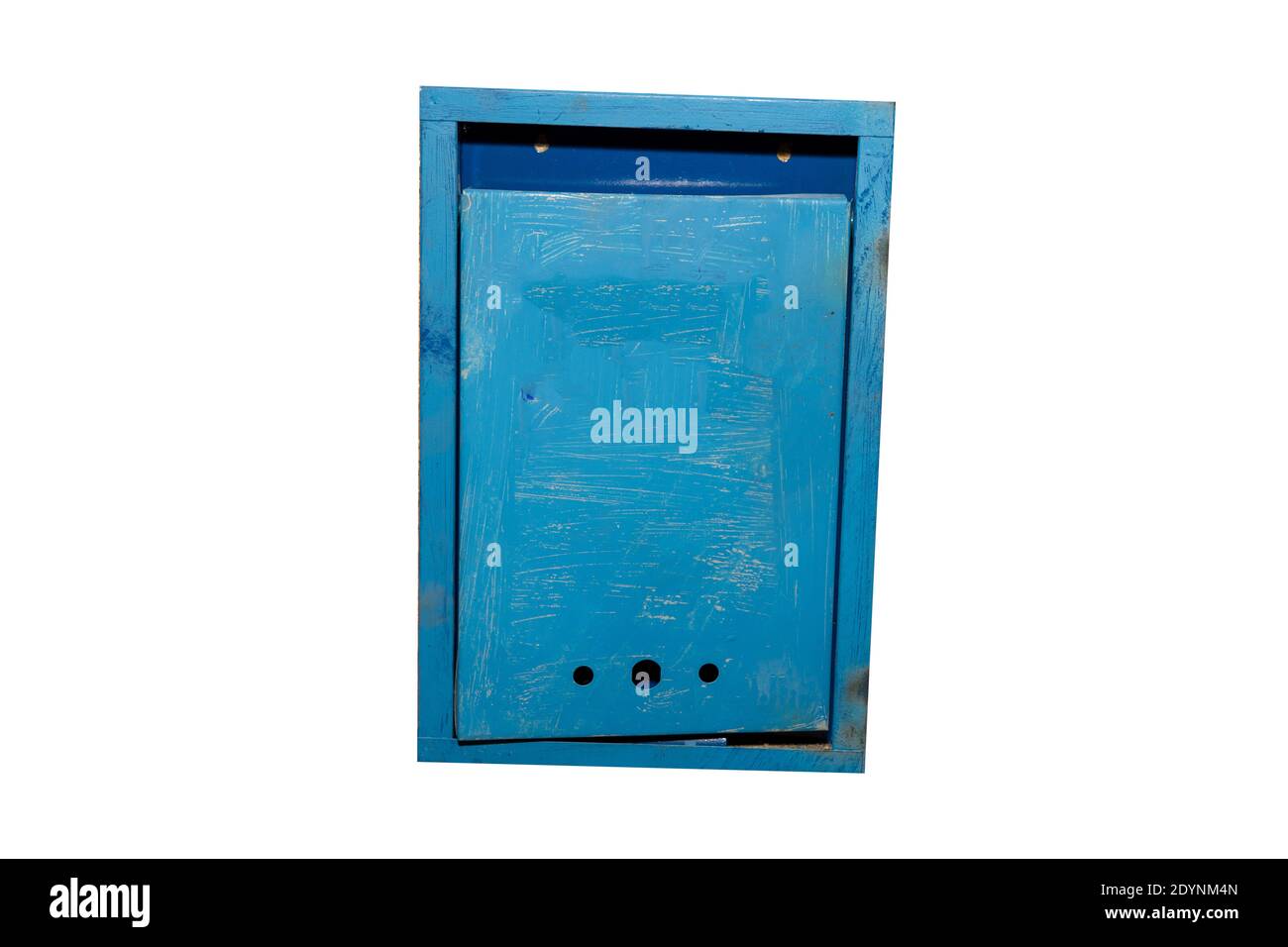 Blue mailbox on white Cut Out Stock Images & Pictures - Alamy