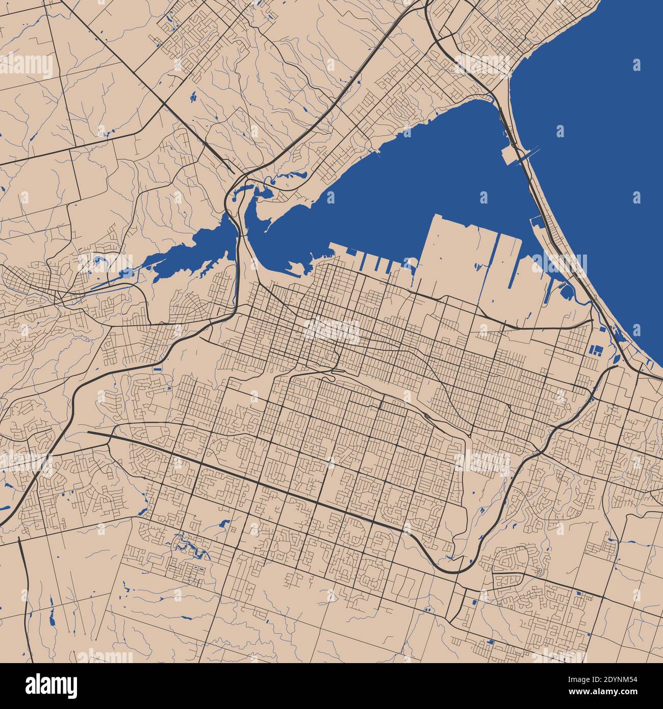 Detailed map of Hamilton city administrative area. Royalty free vector ...