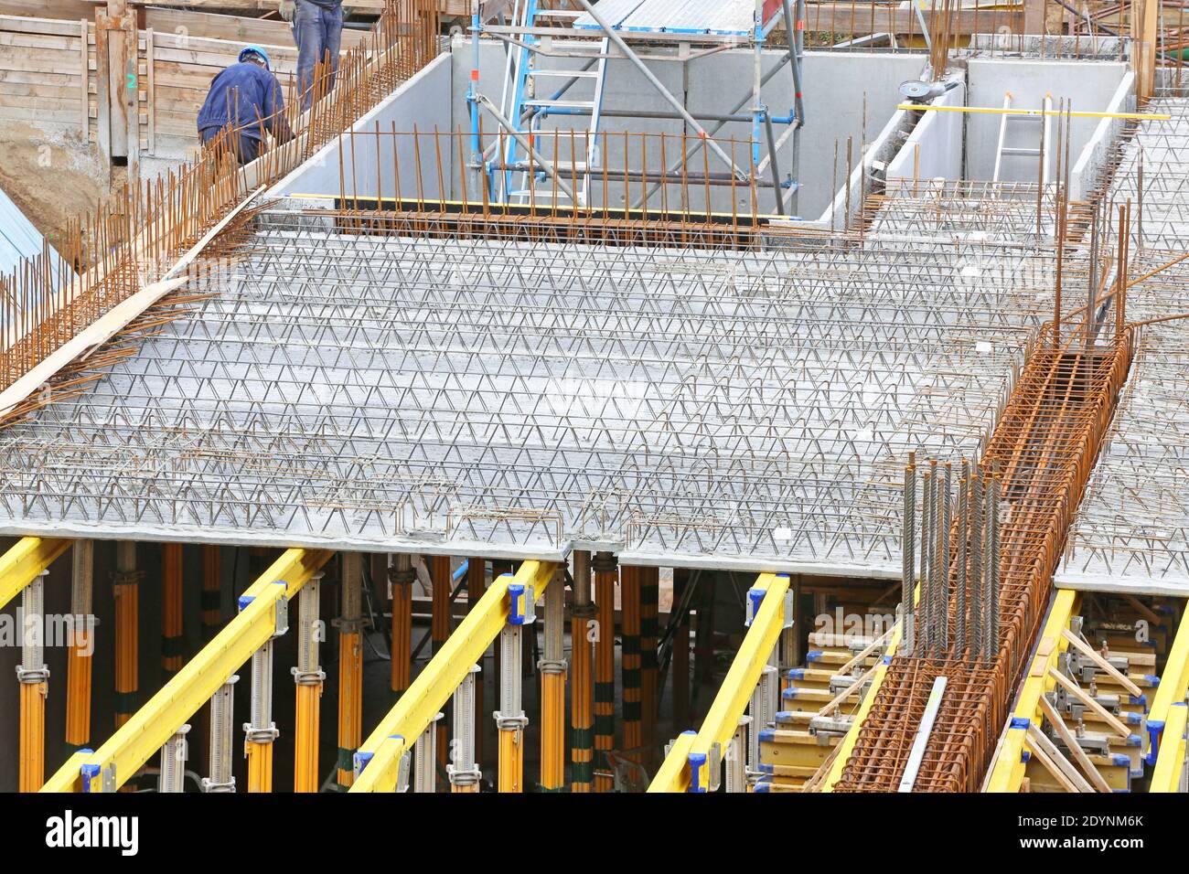 prefabricated concrete ceiling elements on construction site Stock ...