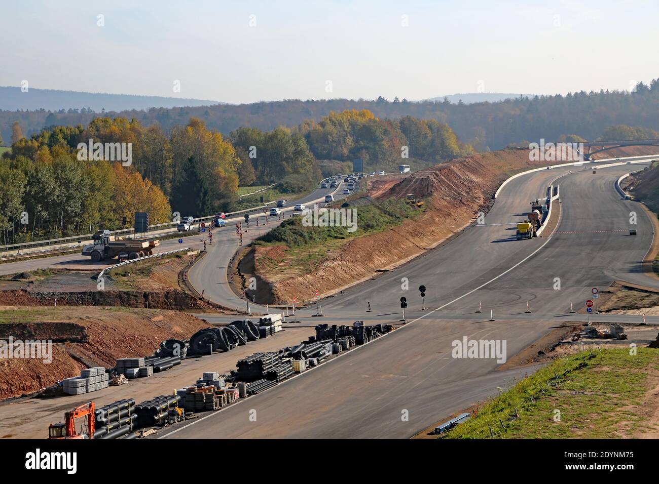 Autobahn construction hi-res stock photography and images - Alamy