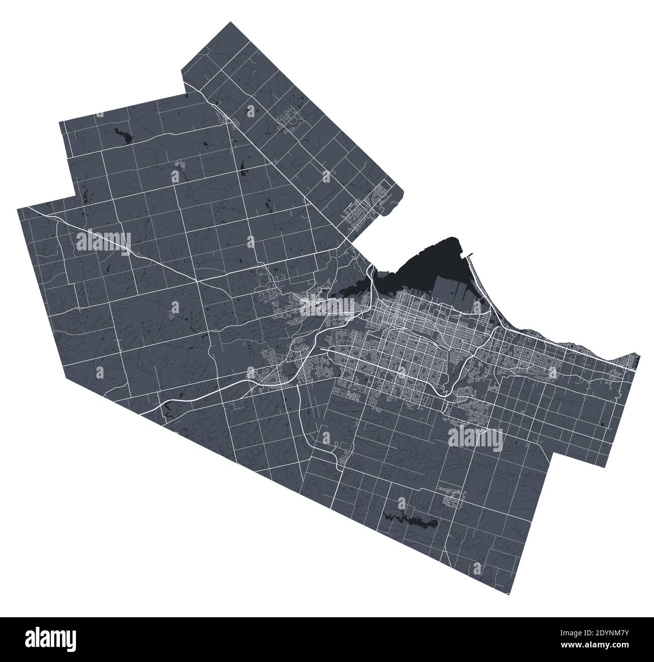 Hamilton map. Detailed vector map of Hamilton city administrative area ...
