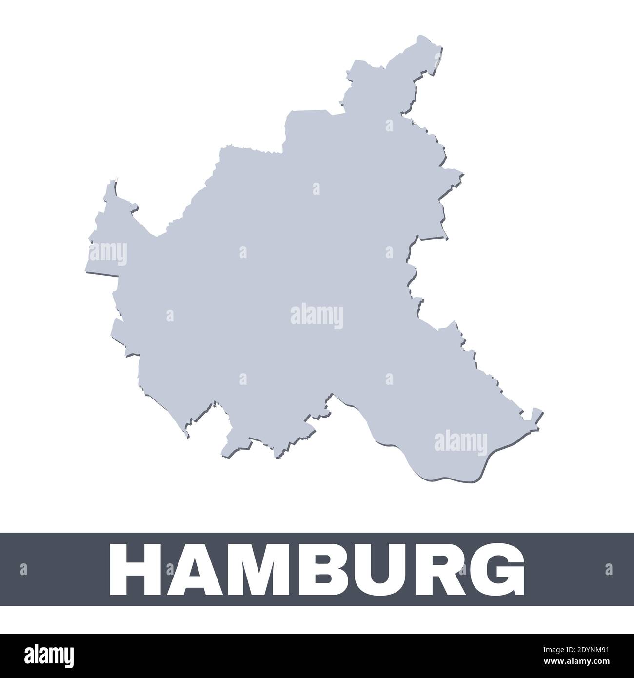 Hamburg outline map. Vector map of Hamburg city area within its borders ...