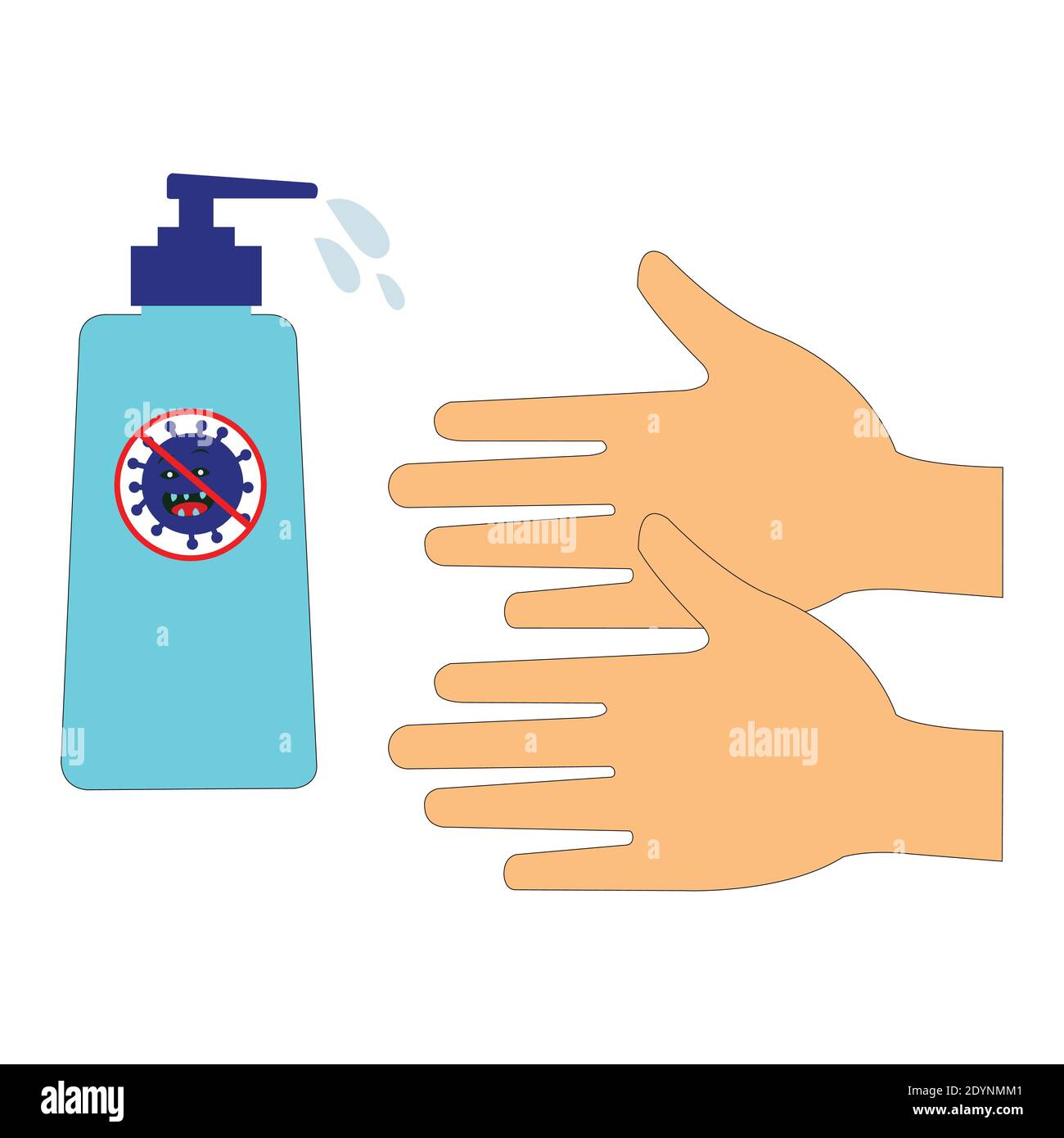 Disenfection, a hand sanitizer poster vector illustration Stock Vector ...