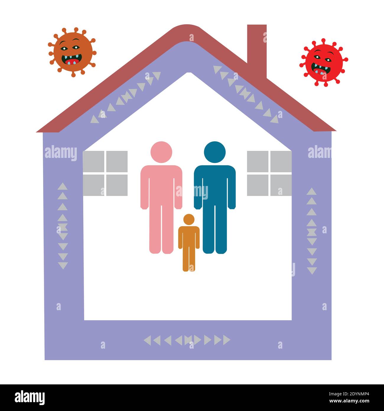 Family in protective face Stock Vector Images - Alamy