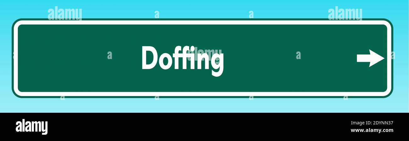 A graphic illlustration of an American road sign pointing to Doffing ...