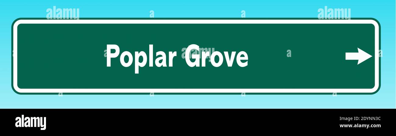 A graphic illlustration of an American road sign pointing to Poplar ...