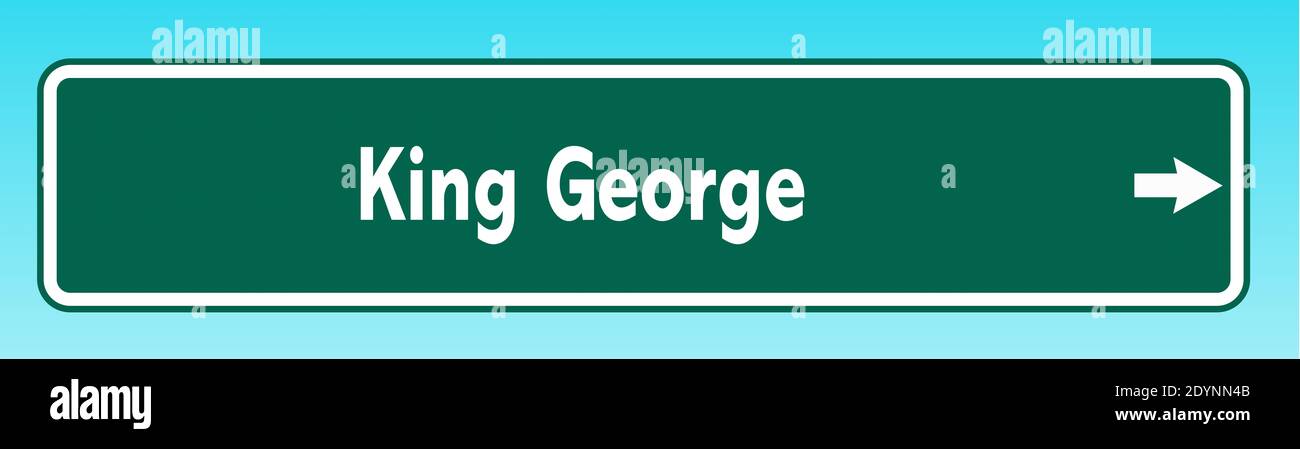 A graphic illlustration of an American road sign pointing to King ...