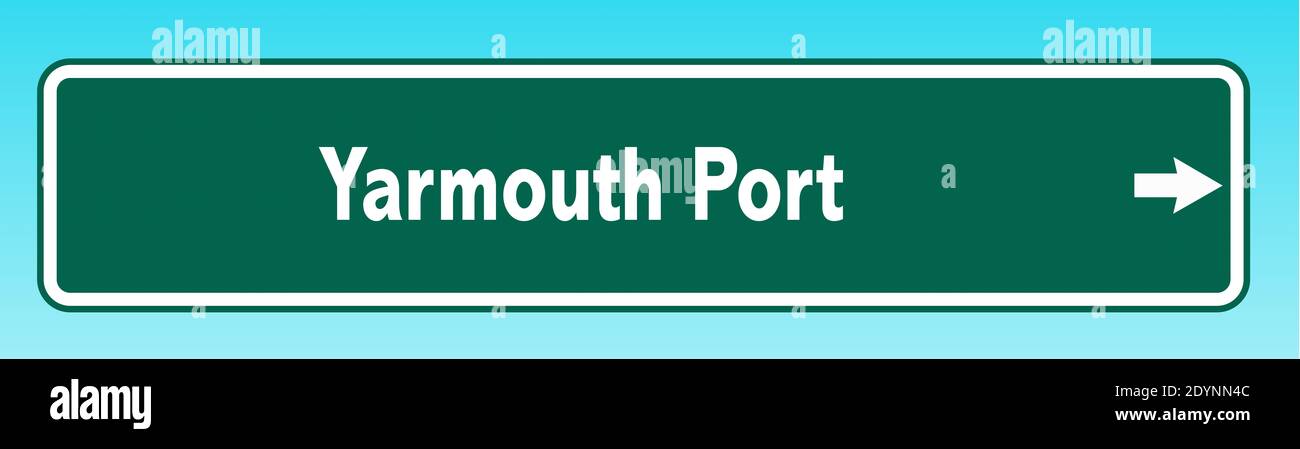 A graphic illlustration of an American road sign pointing to Yarmouth ...