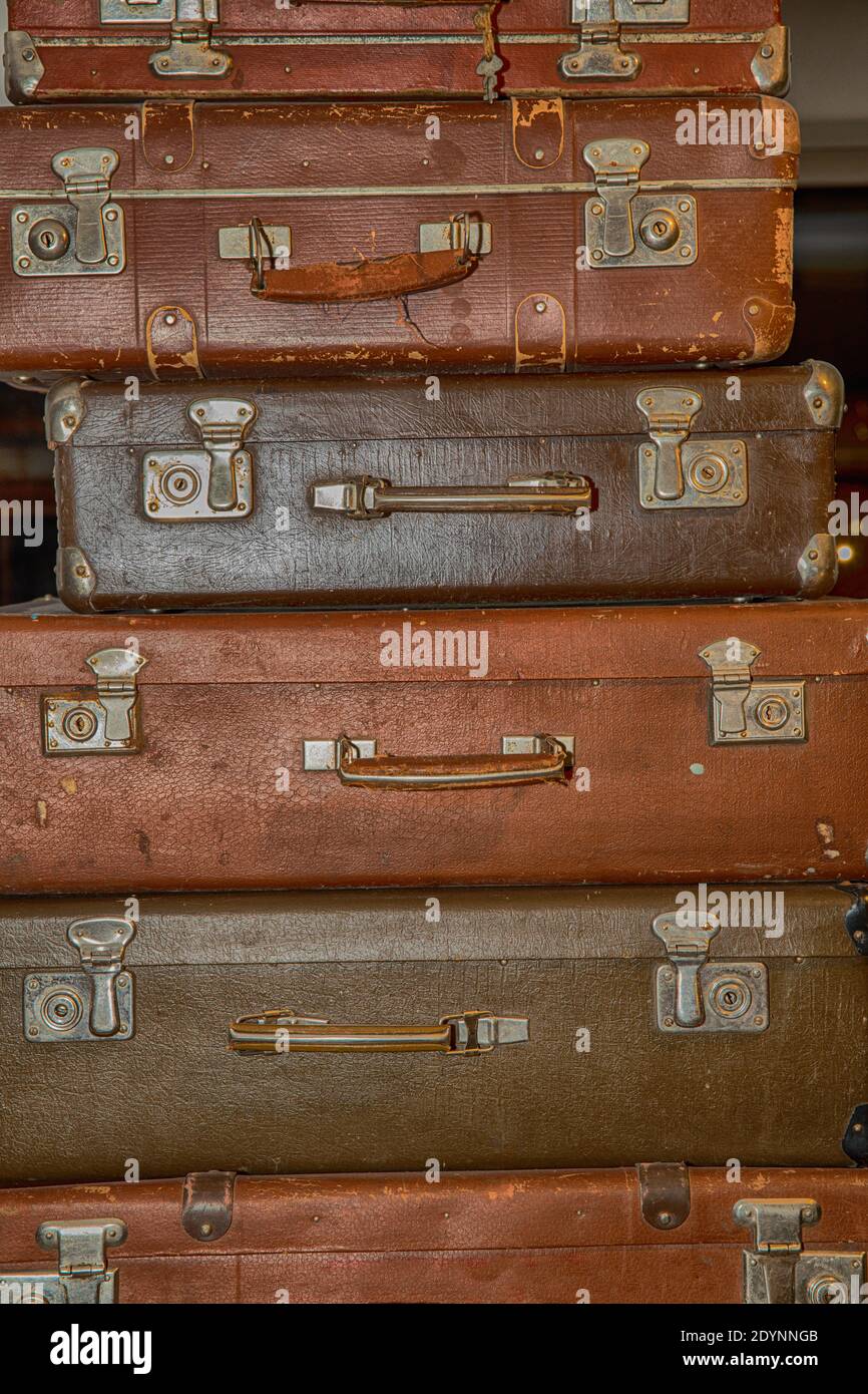 Traditional leather suitcases hi-res stock photography and images - Alamy