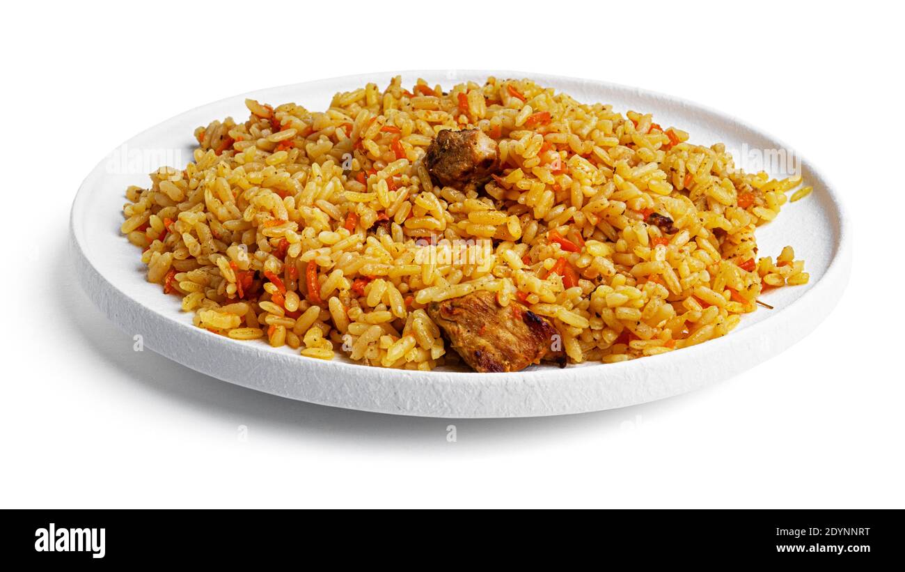 Pilaf isolated on white background. High quality photo Stock Photo - Alamy