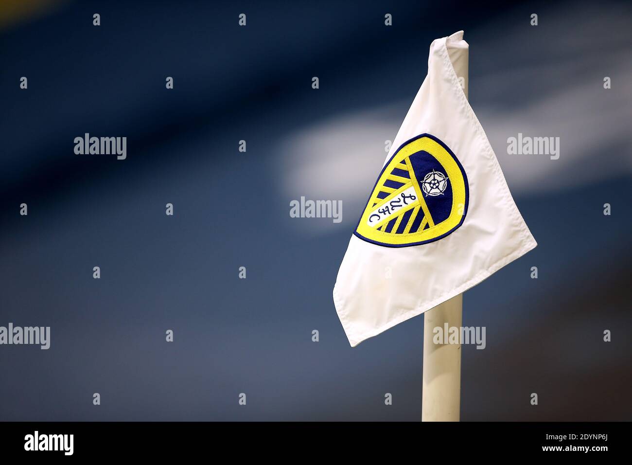 General view of a Leeds United branded corner flag during the Premier ...