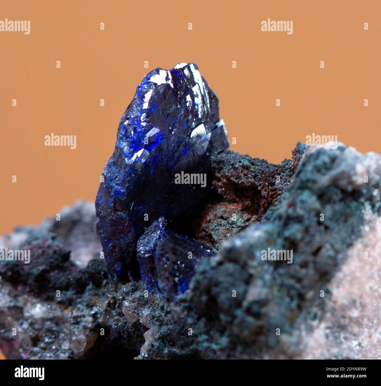 azurite mineral specimen quartz stone gem geology rock Stock Photo - Alamy