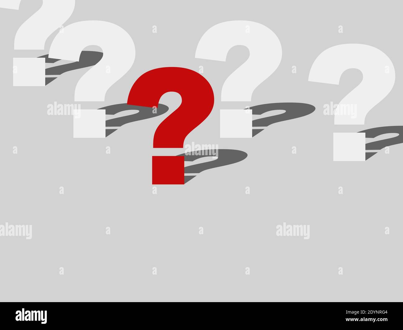 the red questions mark on the white floor Stock Photo - Alamy