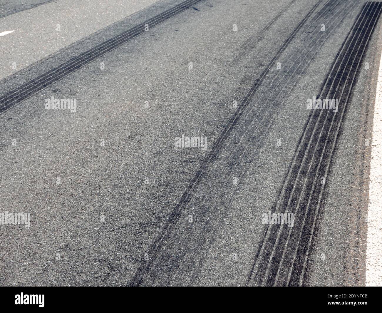 Emergency braking on a road skid mark Stock Photo - Alamy