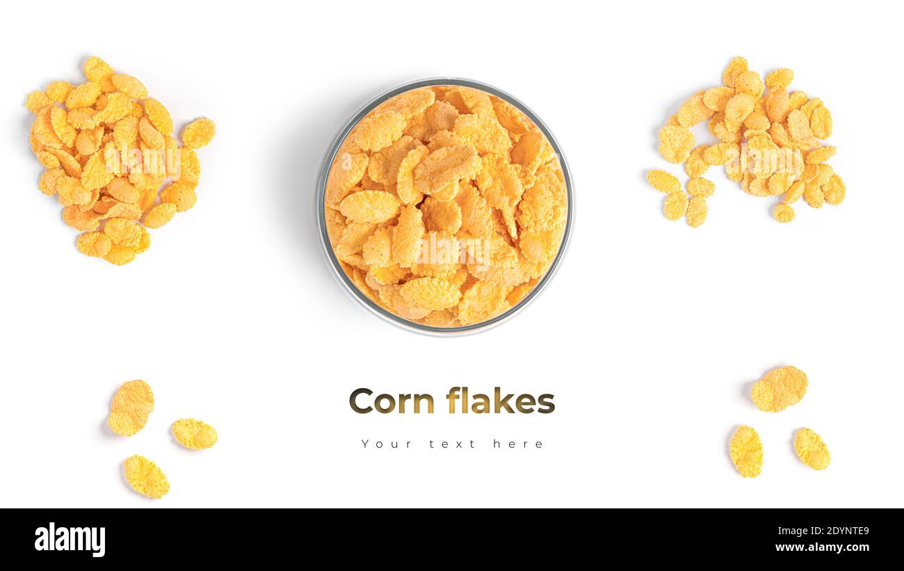 Cornflakes on a white background. High quality photo Stock Photo - Alamy