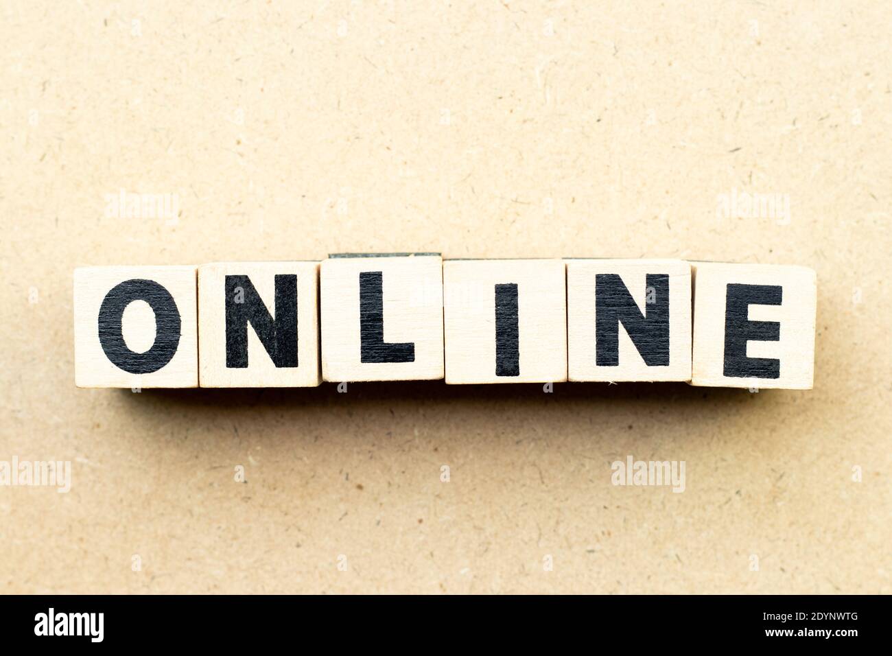 Alphabet letter block in word online on wood background Stock Photo - Alamy