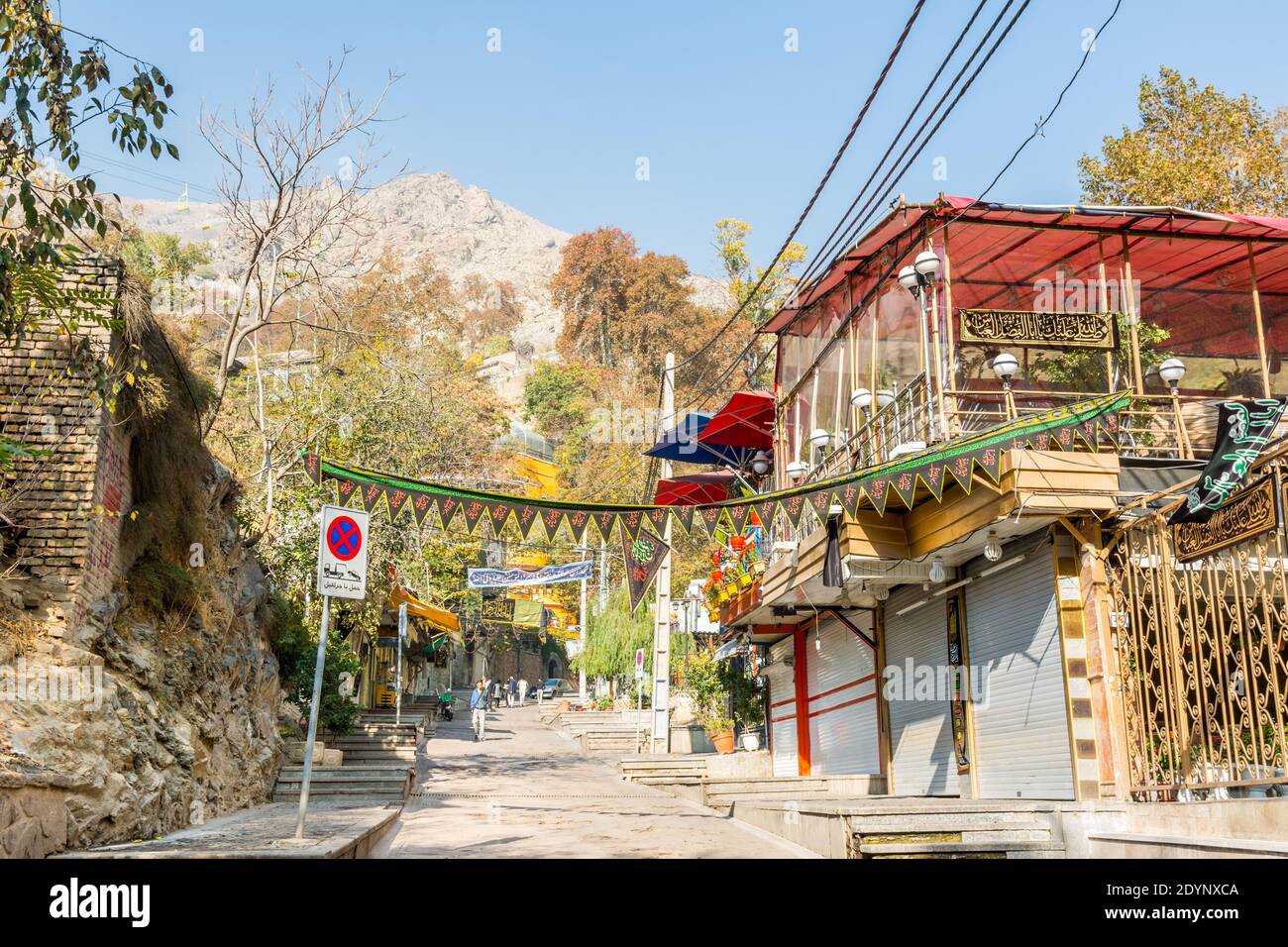 Iranian restaurants in entrance of Darband valley of the Tochal ...
