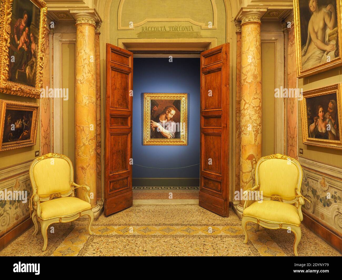 Painting "Christ Carrying the Cross".Giorgio Vasari.Interior of Baroque ...