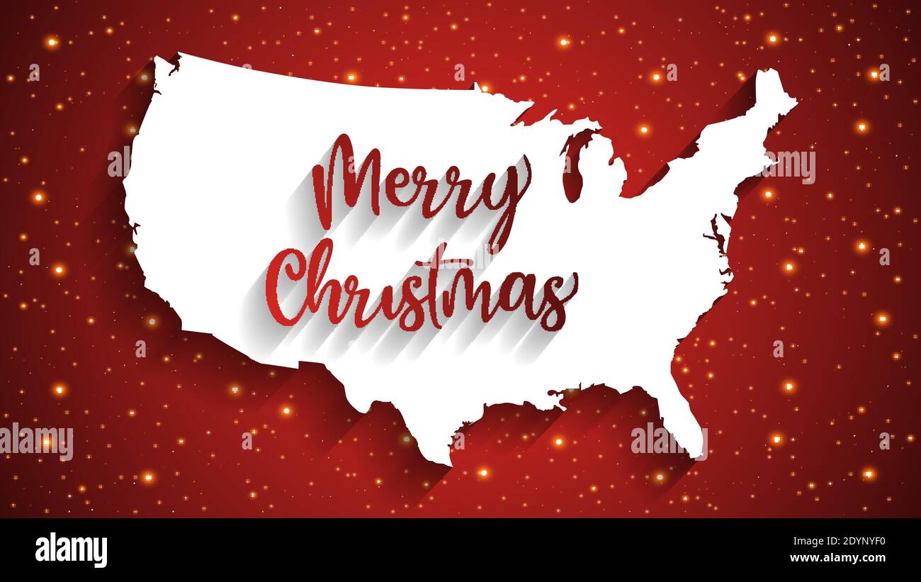 Merry christmas United States map, Happy new year 2021 Background ...