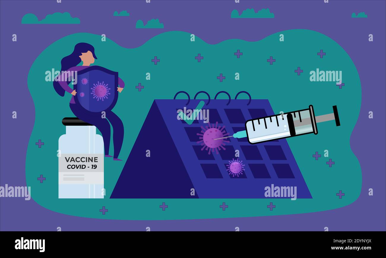 Vaccination coronavirus concept background.Template poster , web banner ...