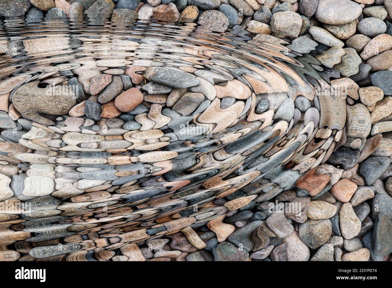 Splash - waves over various sea pebbles - gravel stones Stock Photo - Alamy