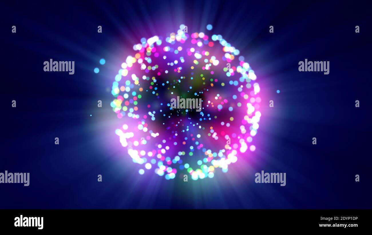 cell particle light ray color, illustration render Stock Photo - Alamy