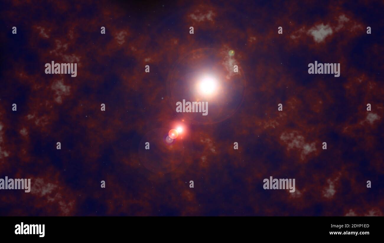 Star field voyage with cosmic space nebula, digital art illustration ...