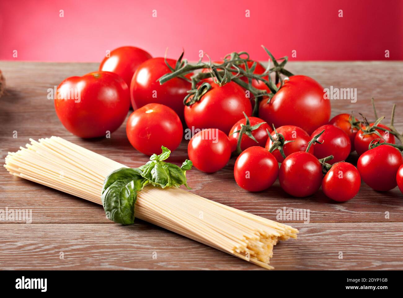 Ingredients for spaghetti with tomato sauce. Typical Italian dish Stock ...