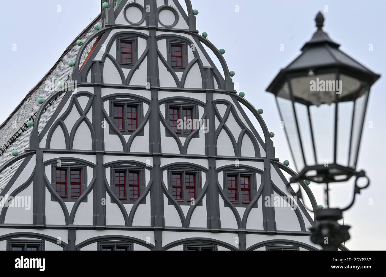 Zwickau, Germany. 27th Dec, 2020. The late Gothic gibbeted façade of ...