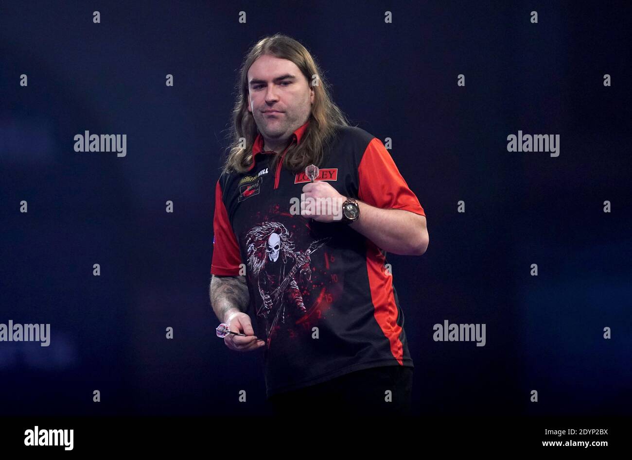 Ryan Searle celebrates defeating Kim Huybrechts during day ten of the ...