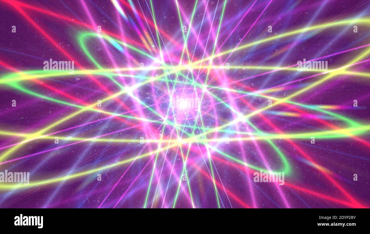 Glowing atom structure with light laser ring Stock Photo - Alamy