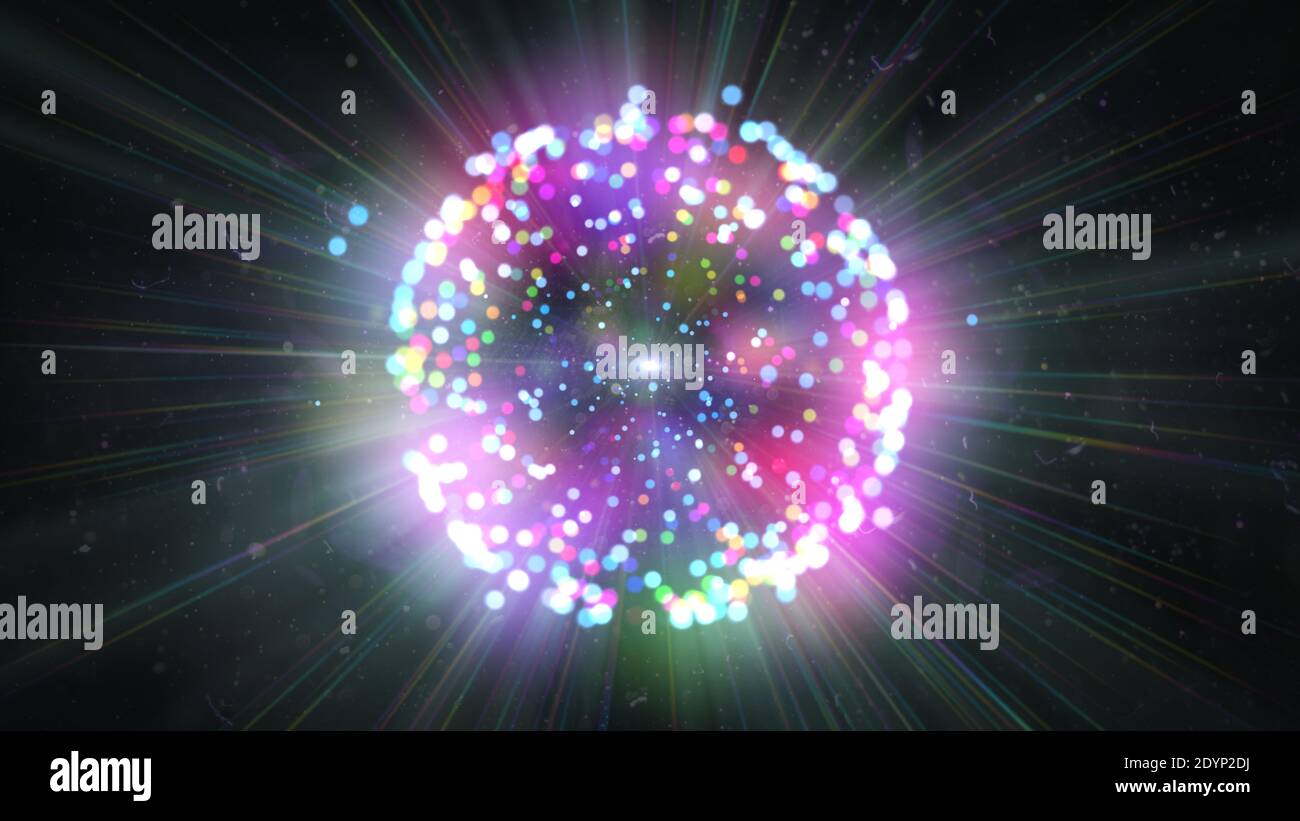 cell particle light ray color, illustration render Stock Photo - Alamy