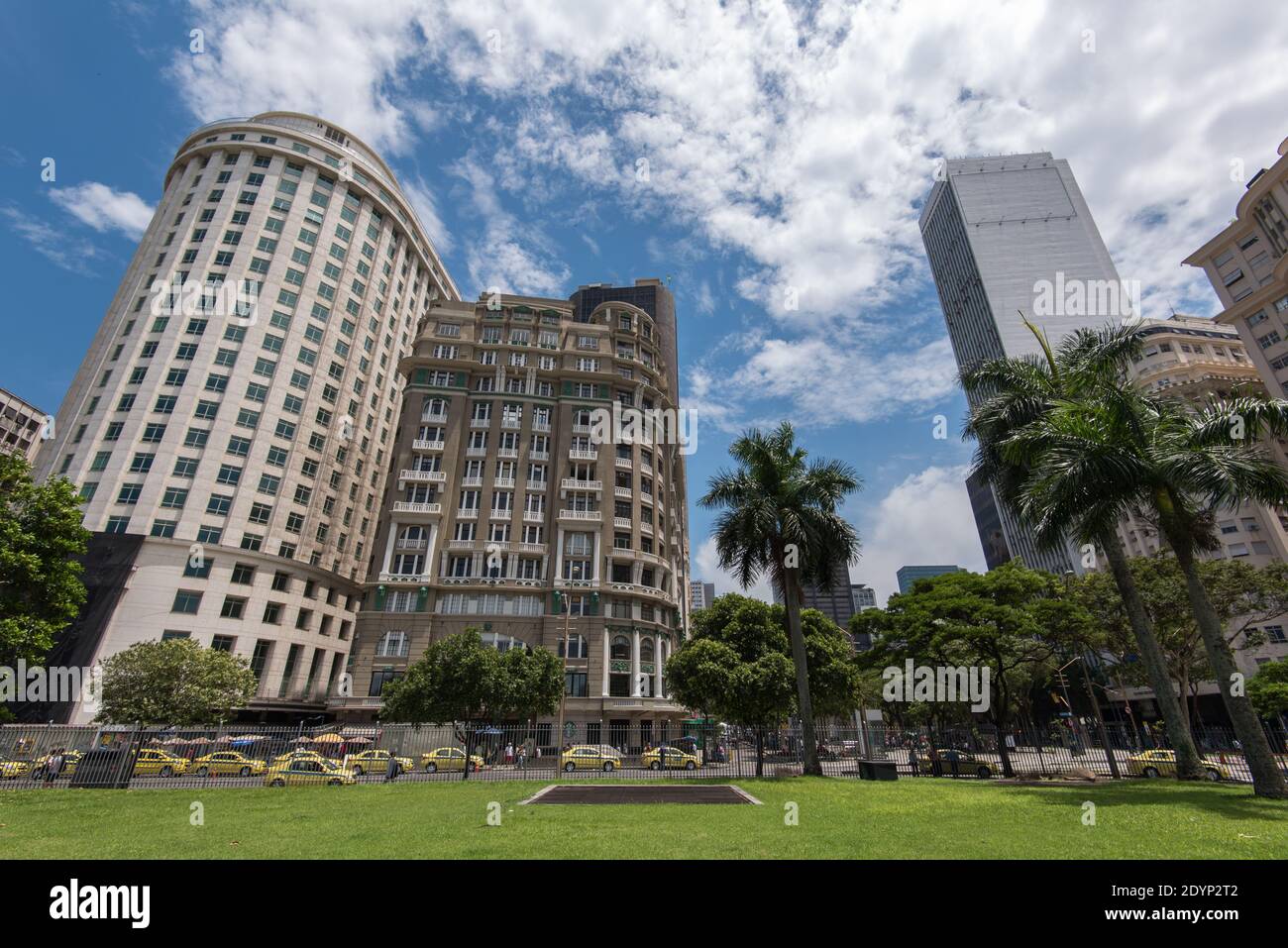 Rio de Janeiro Downtown Buildings View From the Mahatma Gandhi Square ...