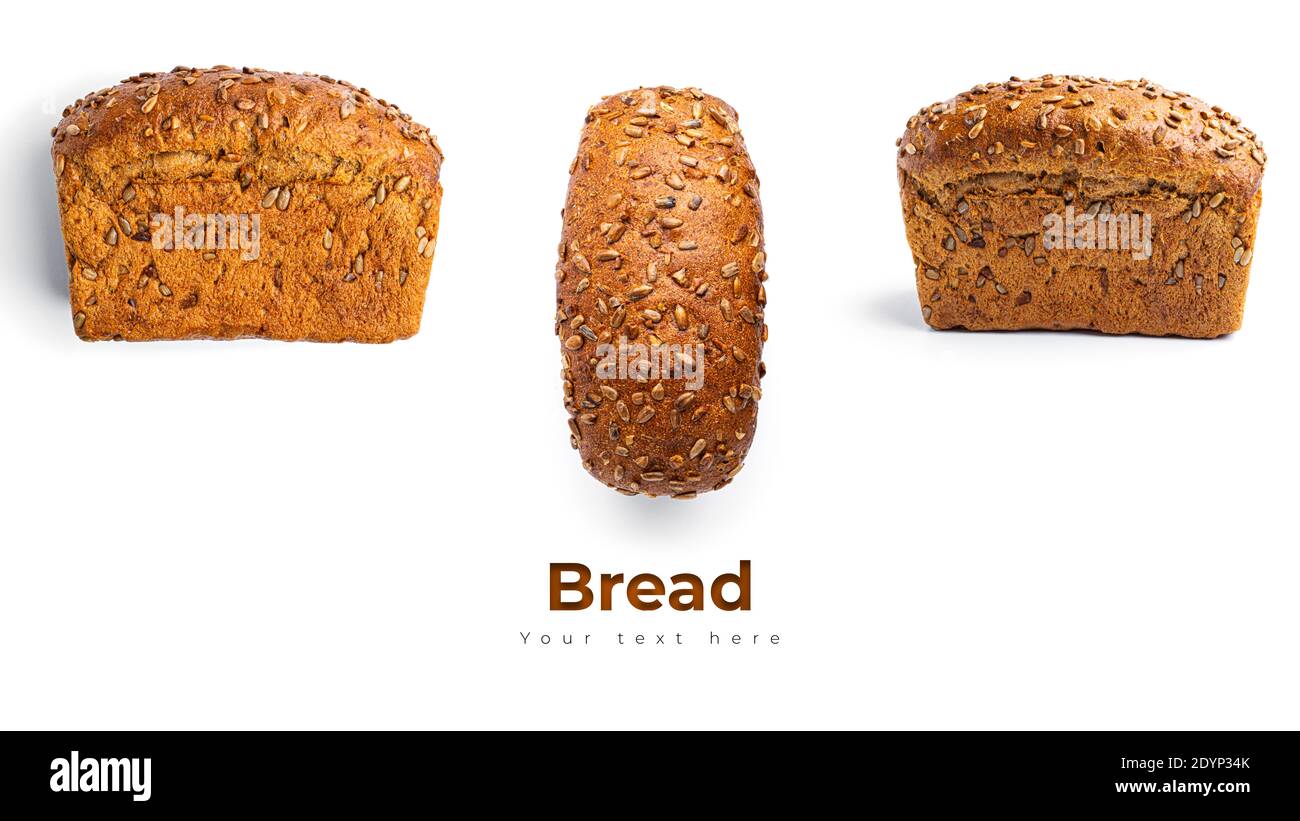 Bread on a white background. Long header banner format. Panorama ...