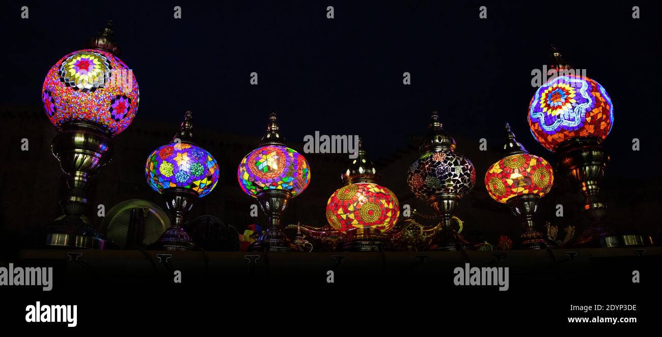 mosaic traditional lamp in Dohar market - QATAR Stock Photo - Alamy