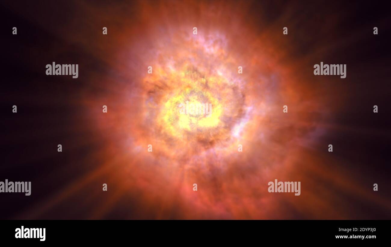 fire flame ball explosion in space, abstract illustration Stock Photo ...