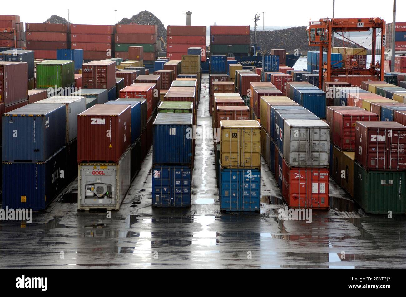 Container Lorries & Cargo Ships at Seaforth Dock, Port of Liverpool and ...