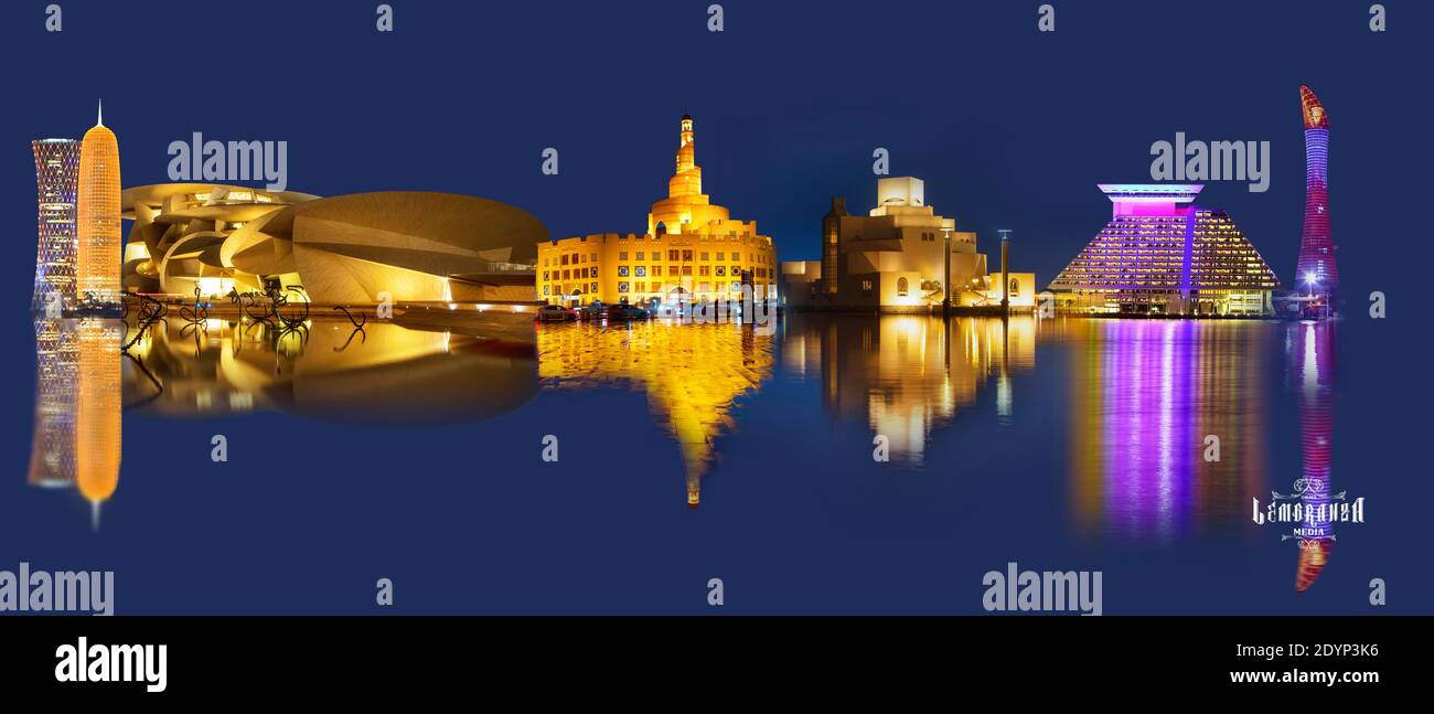 Doha famous buildings - QATAR Stock Photo - Alamy
